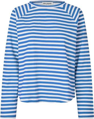 Lollys Laundry Femme, Tops, Bleu, Taille: 44 FR Haut en Coton Bleu N&eacute;on