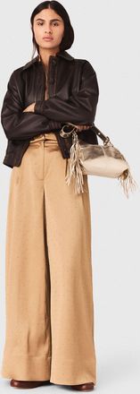 Maje Satinhose Mit Strass - Beige - Maje