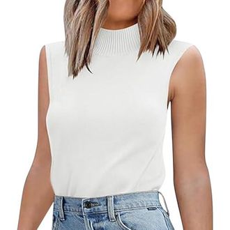 Generic Gilets thermiques pour femmes performance polaire automne col rond à carreaux poche haut à manches courtes pull en tricot caraco femme sous-chemise co