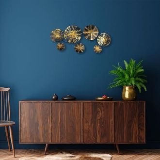 Hanah Home Hand-Painted Decorative Metal Wall Accessory, 82 x 39 x 7 cm | 100% Metal, Unique Color Variations | Perfect for Home Decor & Art Lovers