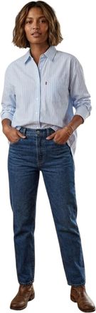 Levi's Lola Button-Down-Hemd f&uuml;r Damen, Oxford-Stil, Lang&auml;rmlig (Sch&ouml;nes Blau)