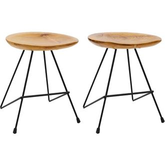 vidaXL Tabourets lot de 2 bois de teck massif vidaXL855107