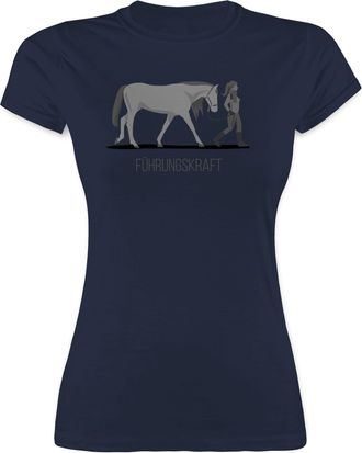 Shirtracer Shirt Damen - Pferde - F&uuml;hrungskraft Pferd I Pferdebesitzer Geschenk Reiterin I Pferdem&auml;dchen I Reiten - S - Navy Blau - reitoutfit m&auml;dchen reitklamot