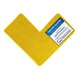 WohnDirect Badematte L-Form Eckdusche Gelb - Eck-Badvorleger (Schenkelma&szlig; 100x100 cm) - Weicher Hochflor Teppich ums Eck, 50cm Breite (Versand aus DE)