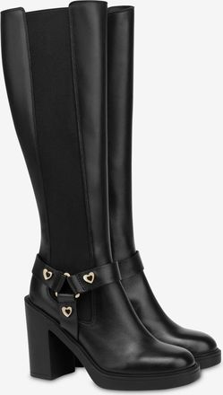 Love Moschino Bottes en cuir de veau - Noir