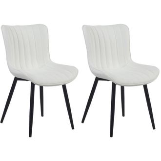 Clp Lot de 2 chaises Largo Blanc Similicuir
