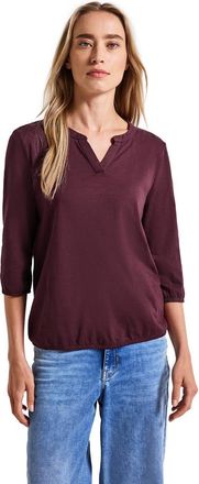 Street One Damen Split Neck Jersey Shirt
