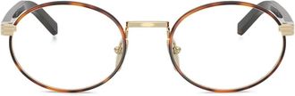Prada lunettes de vue à monture ronde - Marron