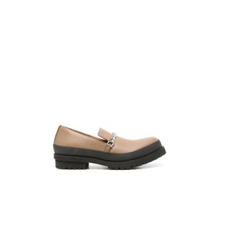 Stella McCartney Homme, Chaussures, Brun, Taille: 36 EU Mocassins Luxueux en Similicuir avec D&eacute;tail de Cha&icirc;ne