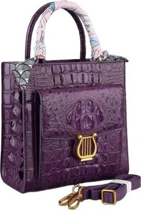 Generic Sac cabas pour femme en cuir dalligator v&eacute;ritable exotique, petit sac &agrave; bandouli&egrave;re, mini sac &agrave; main en cuir de crocodile authentique