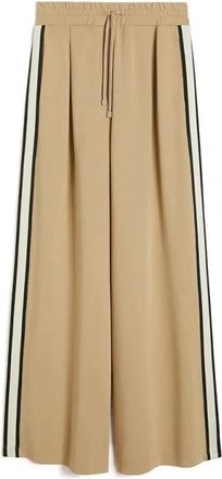 Max Mara Femme, Pantalons, Brun, Taille: 38 FR Pantalon Large en Jersey de Coton