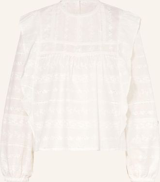 Lanius Lanius Blusenshirt Mit Lochspitze Und Volants weiss