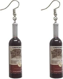 Generic Bouteille de vin Pendentif Boucles doreilles Verre Dangle Crochet Boucles doreilles Bijoux Amoureux Cadeau pour Femmes, MarronTraitement Durable
