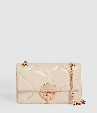 Vanessa Bruno Petit Sac Moon Cuir Verni Sable