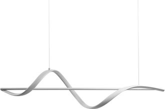 Beliani Lampe Pendante LED &Eacute;clairage Suspendu Design G&eacute;om&eacute;trique en M&eacute;tal Blanche Khutti