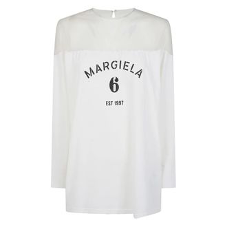 Maison Margiela Femme, Tops, Blanc, Taille: 38 FR T-Shirt &agrave; Manches Longues