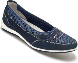 Pediconfort Ballerines détente Cuir et Textile aéré - Femme - Taille : 40 - Couleur : Marine