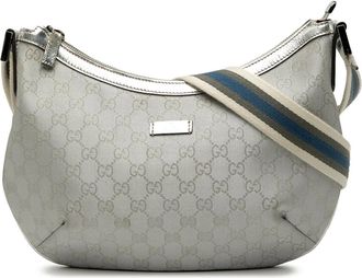 Gucci Hobo Bags - GG Imprime Web Crossbody - Gr. unisize - in Silber - f&uuml;r Damen