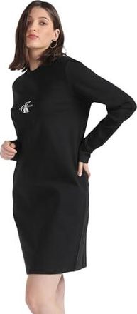 Calvin Klein Jeans MONOLOGO Milano LS Tee Dress J20J222520 Robes T-Shirt, Noir (CK Black), S Femme