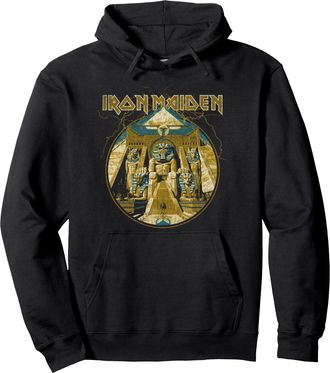 Iron Maiden Lightning Circle Gold Black Pullover Hoodie