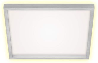 Briloner Briloner Leuchten - LED Deckenleuchte, Deckenlampe inkl. Backlight-Effekt, 22 Watt, 3.000 Lumen, 3.000 Kelvin, Wei&szlig;-Aluminiumfarbig, 422x422x40mm (LxB