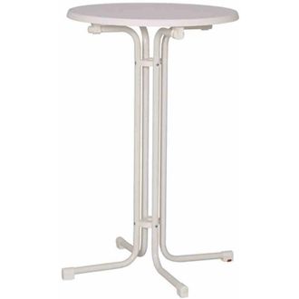 Siena Garden Stehtisch klappbar 85 cm weiß Gestell aus Stahl in weiß, Tischplatte aus Sevelit in weiß