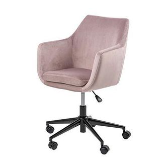 Selsey MARCELIO - Bürostuhl/Schreibtischstuhl mit Veloursbezug, höhenverstellbar (Hellrosa)