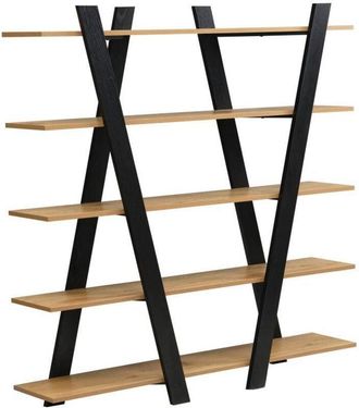 Vente-Unique Etagère avec 5 tablettes - Naturel et Noir - TUZLA