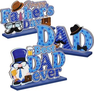 Generic Holzschild zum Vatertag - Wood 3 St&uuml;ck Vatertagsdekorationen, dekorative Schilder und Schilder f&uuml;r Freunde der Familie Familie Manite zu Hause Tisch