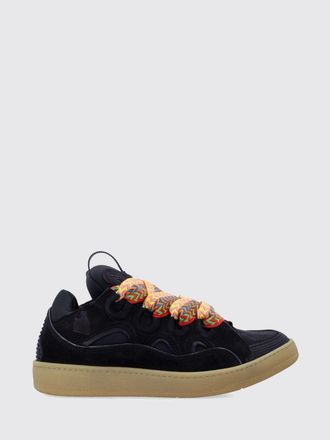 Lanvin Baskets basses Curb en cuir et mesh avec lacets oversize et tirant