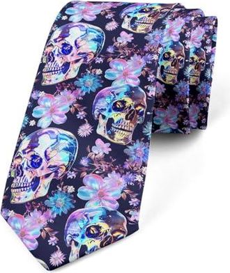 Generic Cravate Homme Bleu Roses Violet Formelle Cravates &Eacute;troit Cravate Pour Homme Pour Mariage &Eacute;v&eacute;nements C&eacute;l&eacute;brations