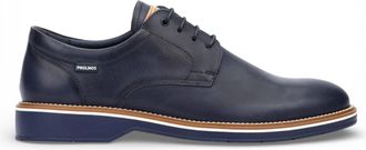 Pikolinos Herren-Schn&uuml;rschuhe aus blauem Leder, Derby-Stil, Komfortschuh - Bordeauxrot