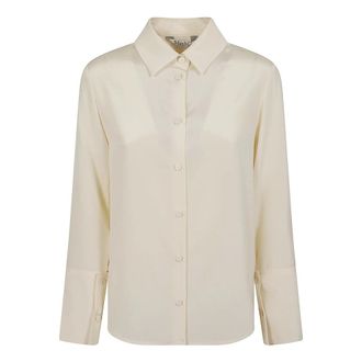 Max Mara Femme, Blouses et Chemises, Beige, Taille: 36 FR Voliera Silk Cady Shirt