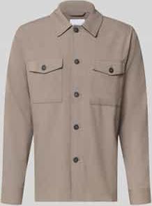 Lindbergh Relaxed Fit Hemdjacke mit Kentkragen und Brusttaschen