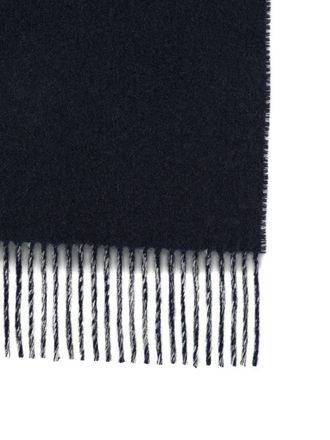 Jacquemus Logo Intarsia Virgin Wool Scarf - Navy