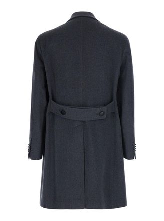 Tagliatore Mens Double-Breasted Coat Arden Grey Wool