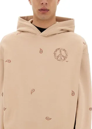 Emporio Armani Embroidered Cotton Sweatshirt - Beige