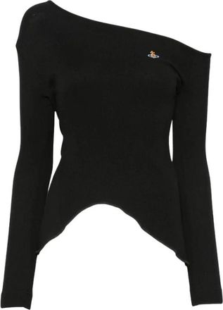 Vivienne Westwood Orb-Stickerei asymmetrisches Oberteil - - Tops - Damen - Schwarzk - S