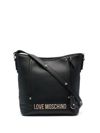 Love Moschino sac port&eacute; &eacute;paule &agrave; plaque logo - Noir