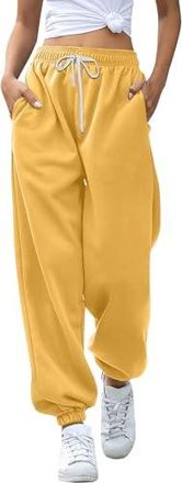Generic Shffuw Pantalon Femme de Jogging, Large Jogging Pantalons, Coton Confortable Casual Ample Sport Baggy Femme, Running Fitness Training &Eacute;lastique Taille