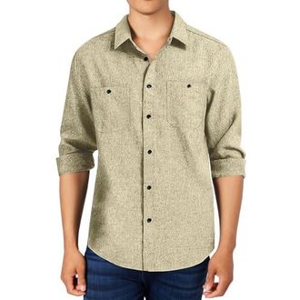 Generic Chemise noire pour homme, chemise pour homme adulte, col rabattable, chemise boutonn&eacute;e pour homme, haut noir &agrave; manches longues, haut professionnel for