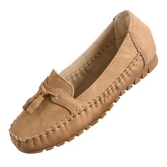 Generic Chaussures plates pour femme - Coupe large - Confortables - Couleur unie - L&eacute;g&egrave;res - Classiques - Antid&eacute;rapantes - Style d&eacute;contract&eacute; - Pour le travail