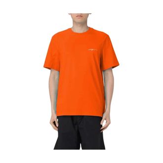 Msgm Oranges Baumwoll-T-Shirt f&uuml;r M&auml;nner - - Tops - Herren - Orange - XS