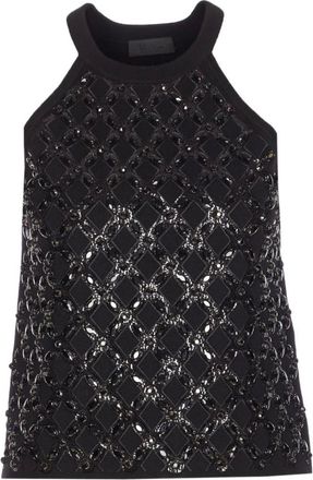 Liu Jo Femme, Tops, Noir, Taille: 40 FR Top avec ornementation bijou