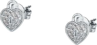 Cleor Boucles doreilles en argent 925/1000 et zircon