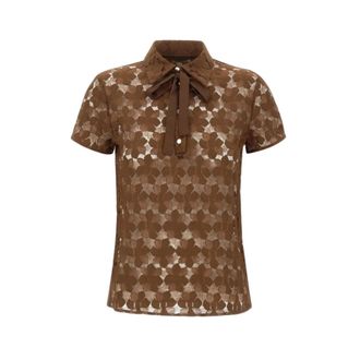 Max Mara Mstvello Lace T-shirt - - Tops - Damen - Braun - L