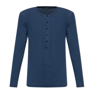 Tom Ford Langarm Unterw&auml;sche T-Shirt - - Tops - Herren - Blau - XL