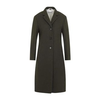 Jil Sander Schmaler gerader Mantel in Kniel&auml;nge - - Coats - Damen - Gr&uuml;n - XS