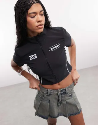 Nike Jordan T-shirt &agrave; fermeture &eacute;clair - Noir