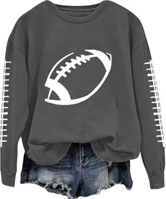 Generic Sweat-shirt pour femme - Imprim&eacute; graphique - Haut surdimensionn&eacute; - Col rond - Manches longues - Automne - Hiver - D&eacute;contract&eacute; - Confortable - Tendance